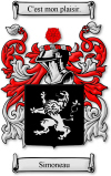 Simoneau coat of arms / Simoneau Family Crest